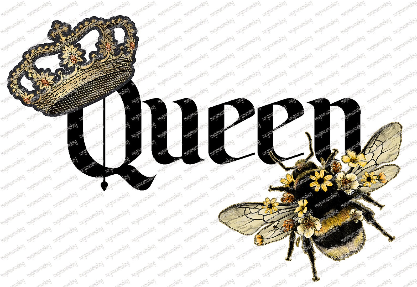Queen Bee Bumblebee/insect Digital Image Instant Download, PNG ...