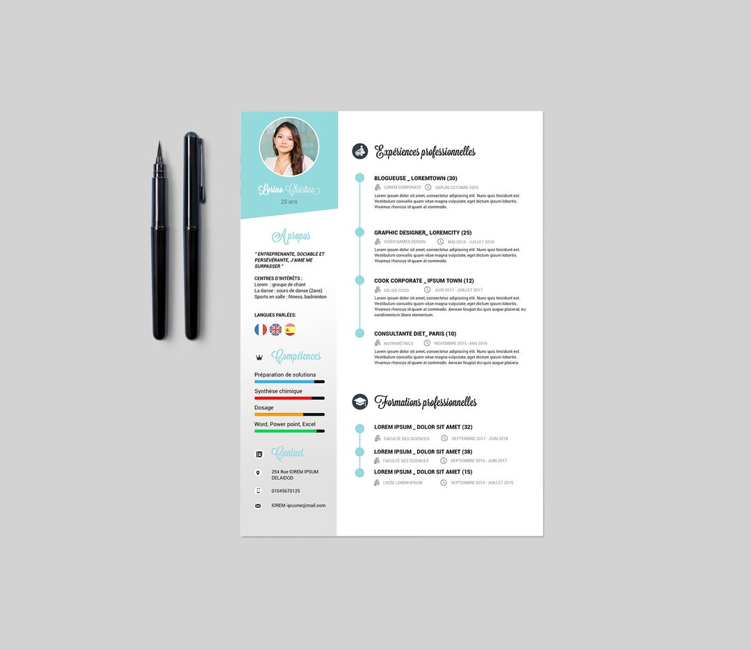 Resume Template / CV Template | Instant Digital Download | Professional ...