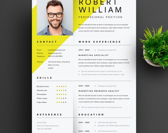 Resume Template / CV Template | Instant Digital Download | Professional ...