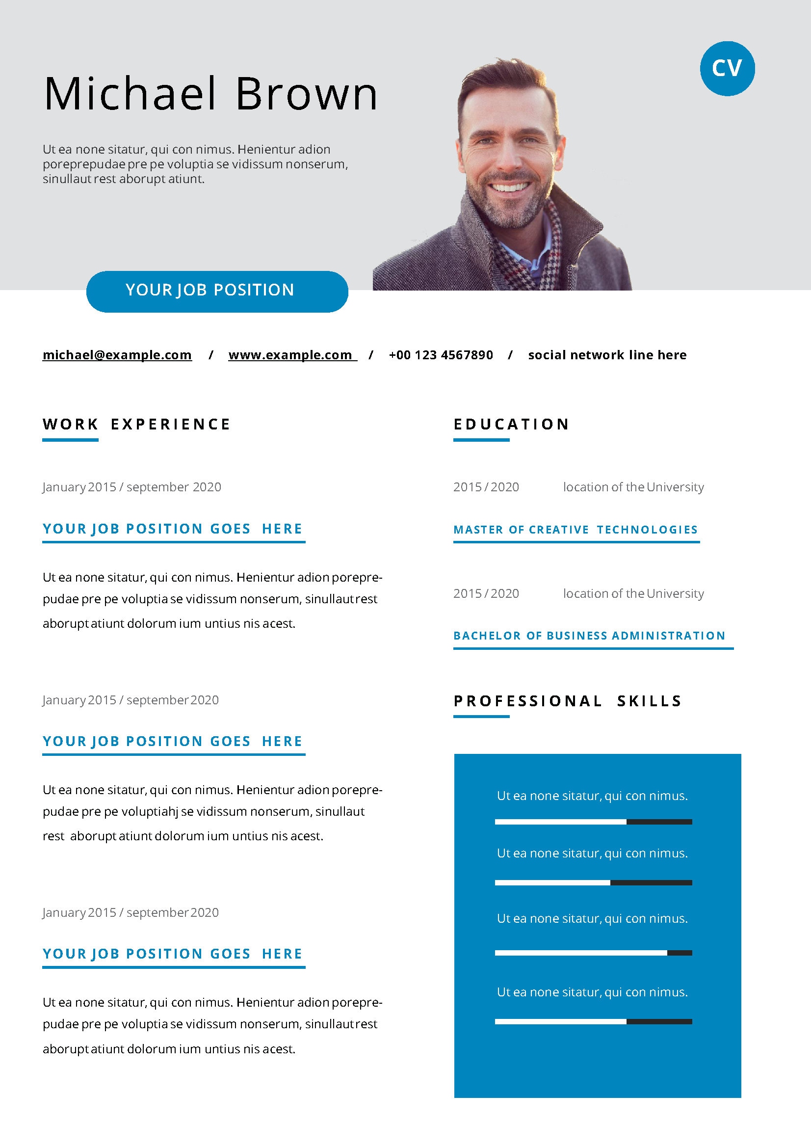 Resume Template / CV Template | Instant Digital Download | Professional ...