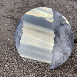 Contemporary Dark Lunar Moon Mirror With Detailed Moon Texture, Hand ...