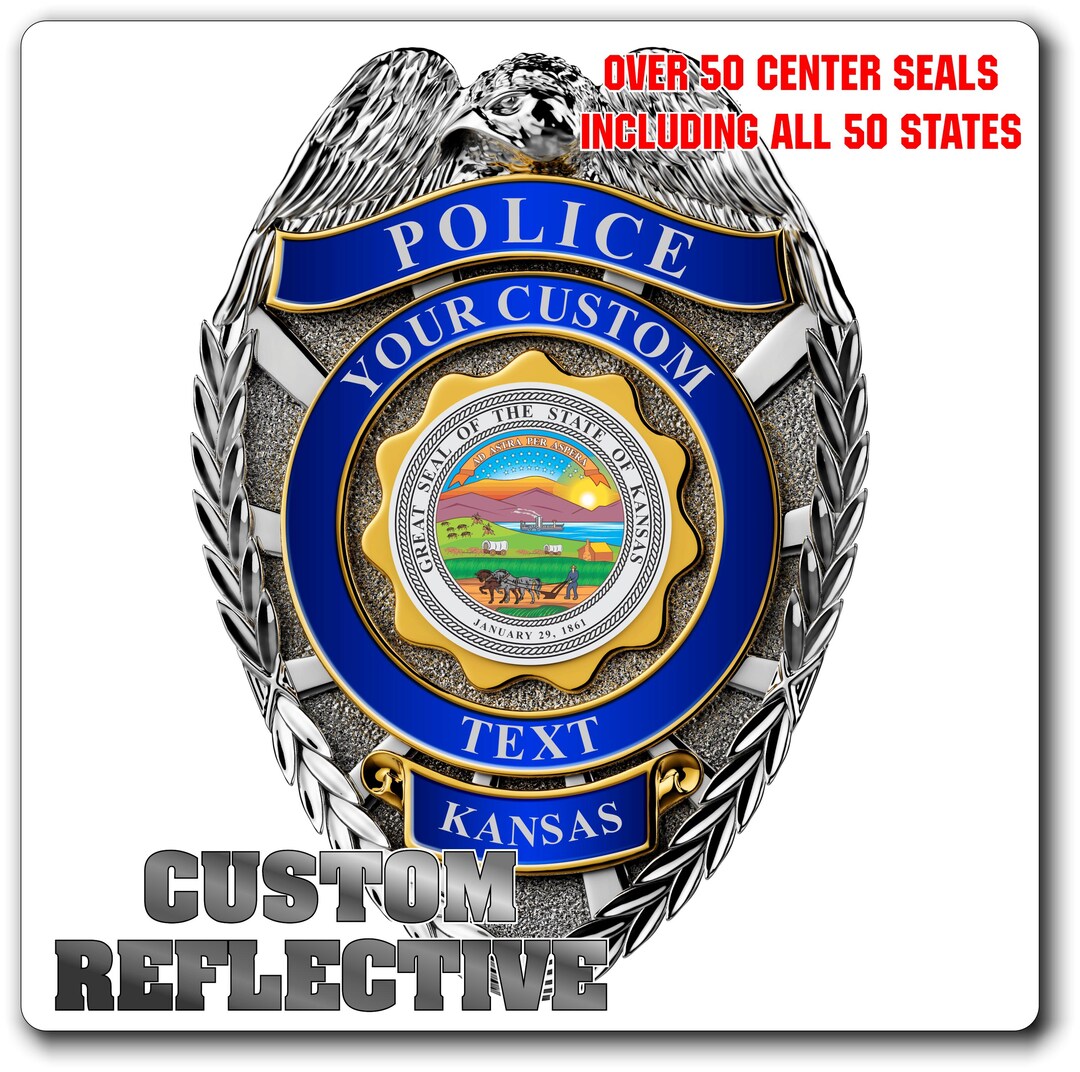 Custom Reflective Police / Law Enforcement Badge Decal / Sticker ...