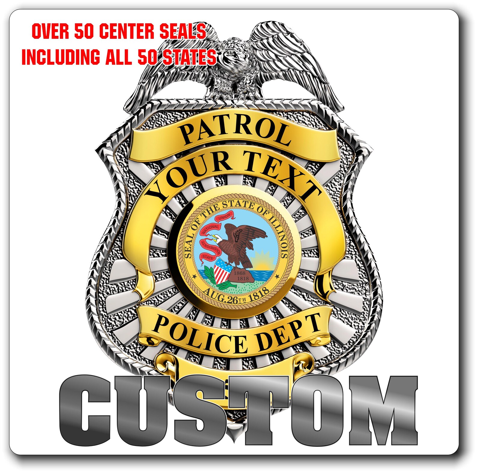 Custom Police/ Law Enforcement Badge Decal / Sticker (policedecal16) - Etsy