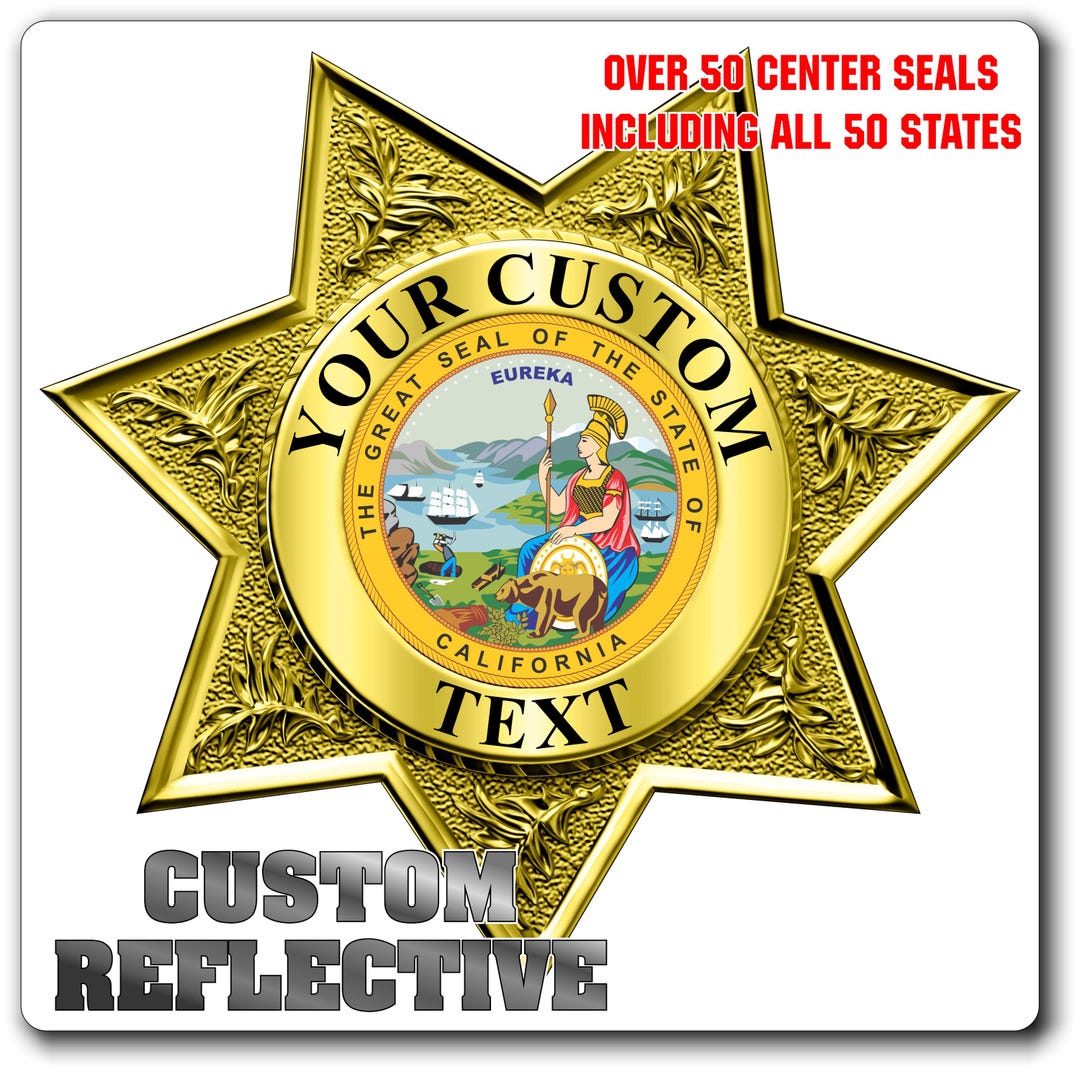 Custom Reflective Police / Law Enforcement Badge Decal / Sticker ...