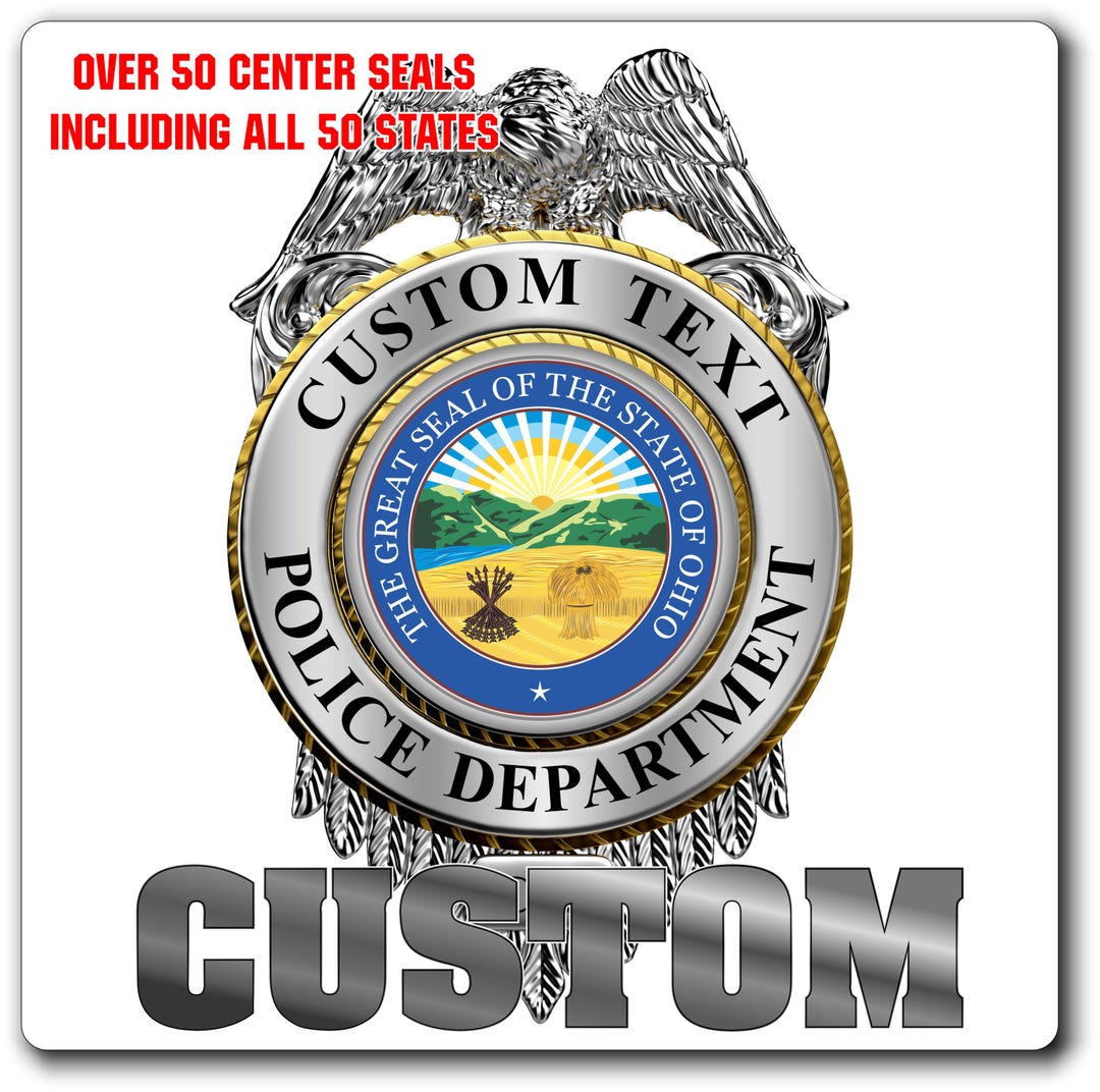 Custom Police / Law Enforcement Badge Decal / Sticker (policedecal19 ...