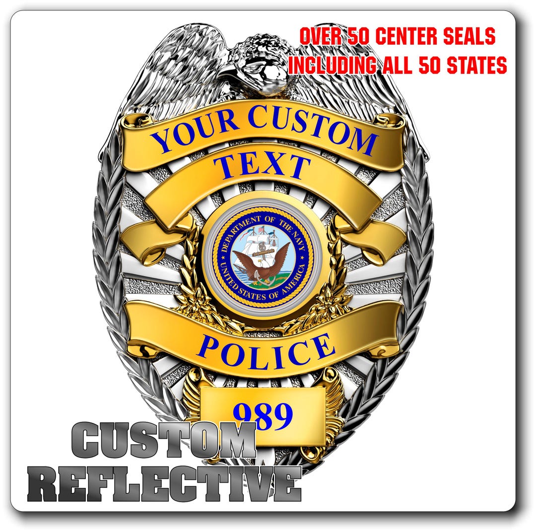 Custom Reflective Police/ Law Enforcement Badge Decal / Sticker ...
