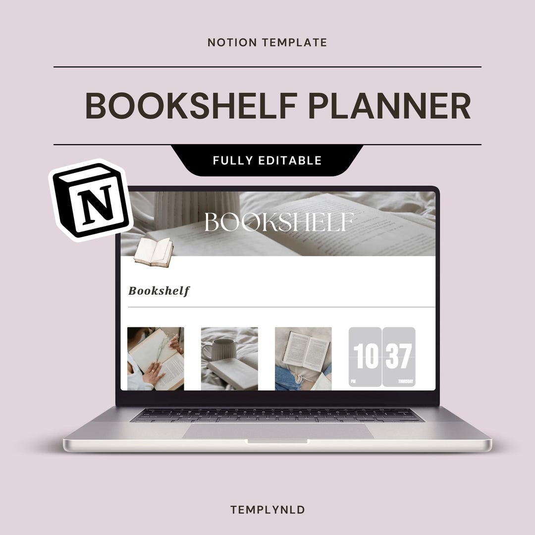 Digital Notion Bookshelf Planner | Reading Tracker Template - Etsy
