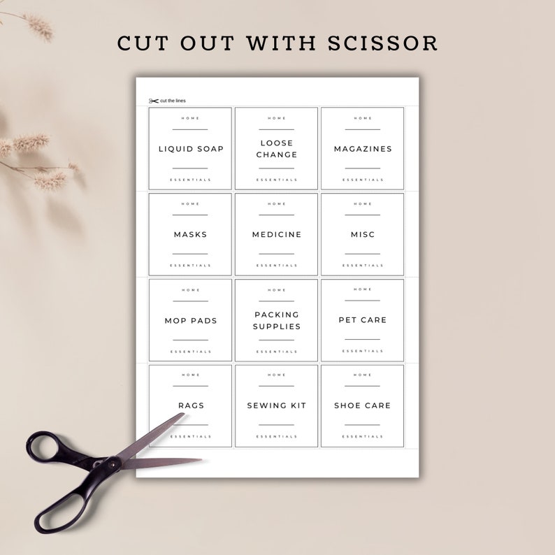 Printable Home Essentials Labels: Organize Your Space Household Labels ...