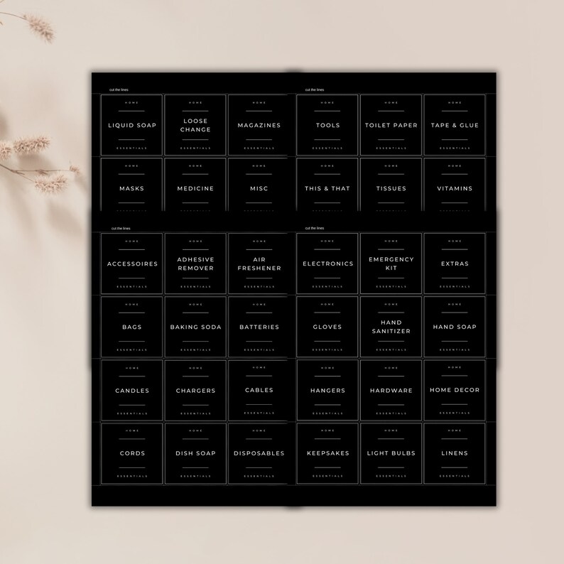 Printable Home Essentials Labels: Organize Your Space - Etsy