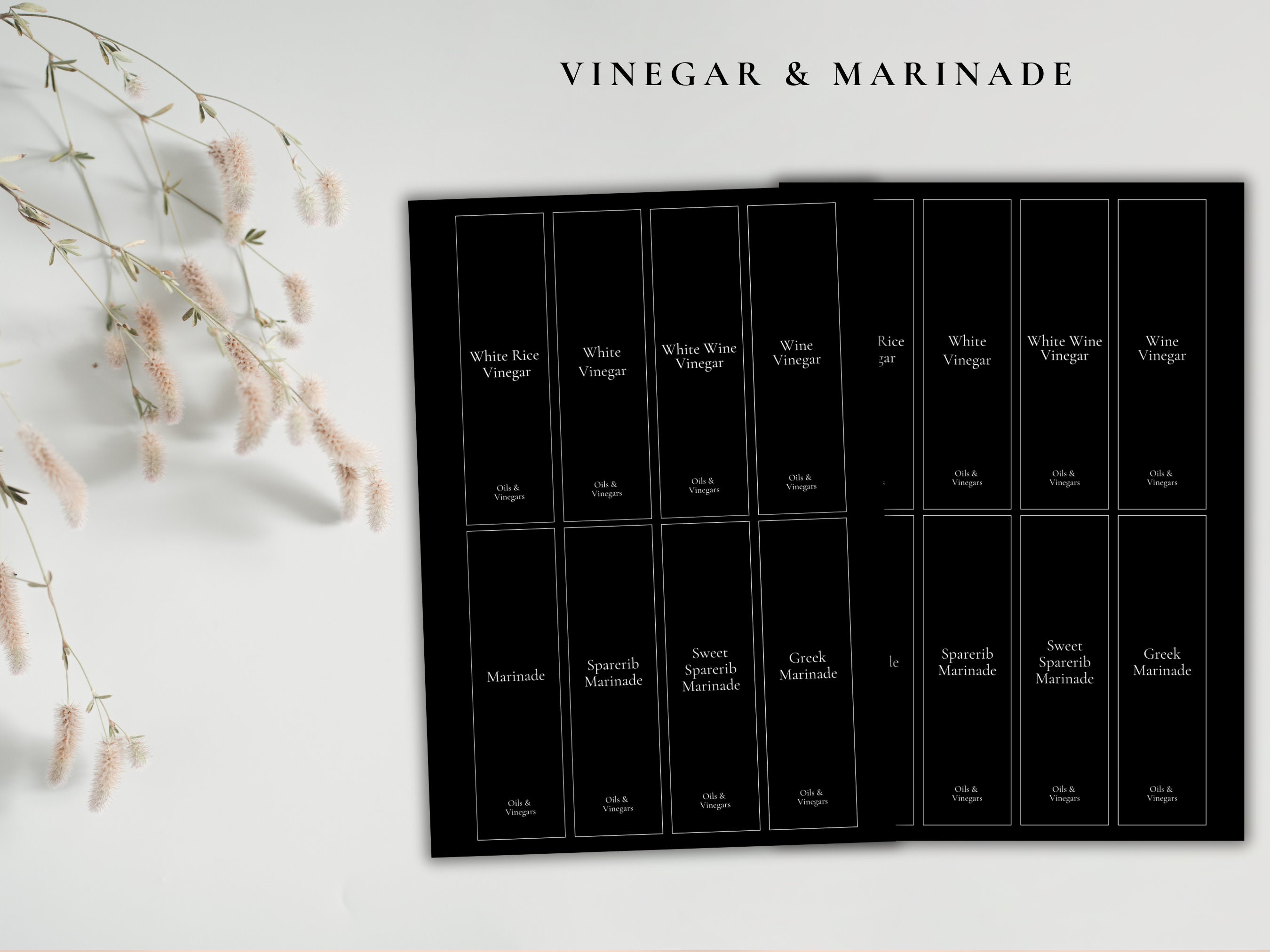 Printable Oil Labels Set Organize and Personalize Your Kitchen, Kitchen ...