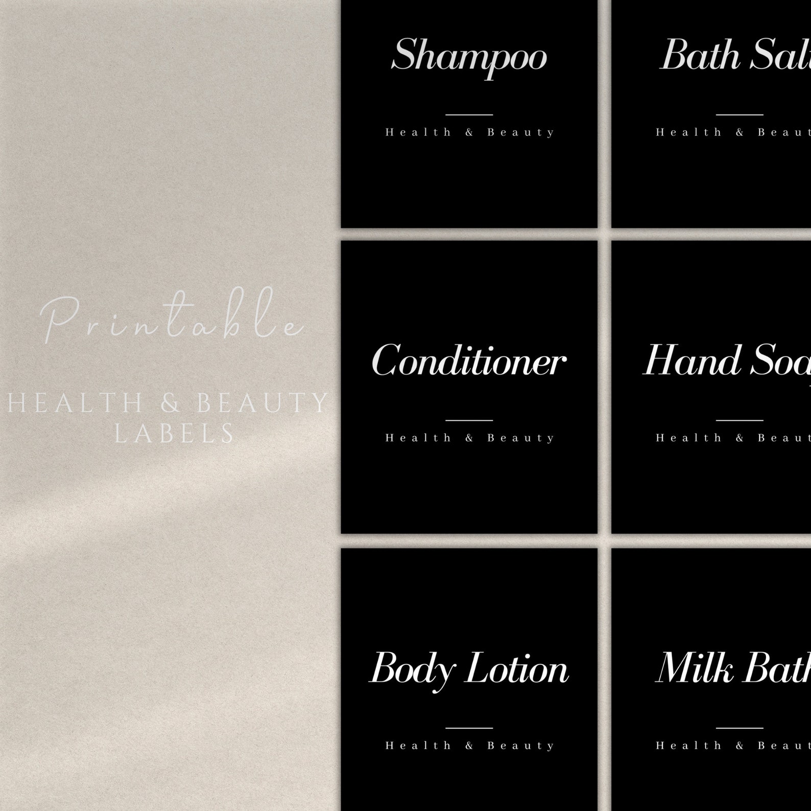 Printable Bathroom Organization Labels | for Storage Jars, Bottles or ...