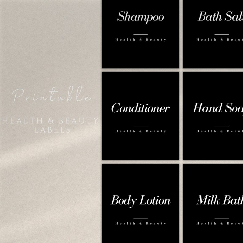 Printable Bathroom Organization Labels | for Storage Jars, Bottles or ...