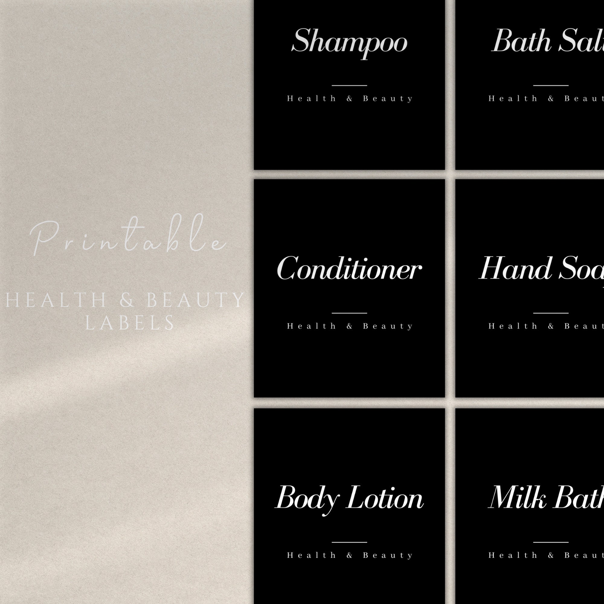 Printable Bathroom Organization Labels | for Storage Jars, Bottles or ...