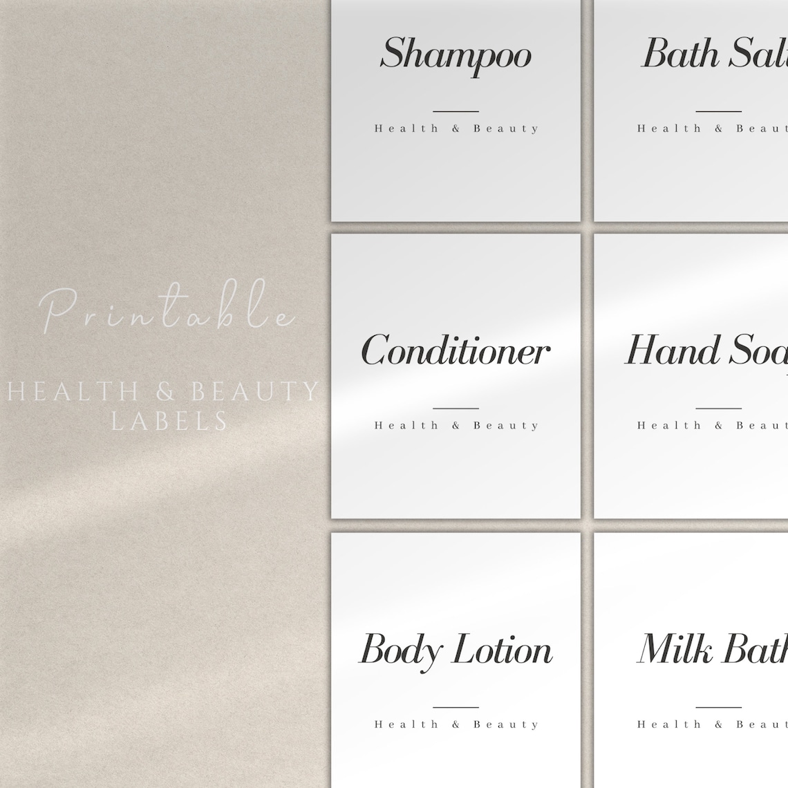 Printable Bathroom Organization Labels for Storage Jars - Etsy