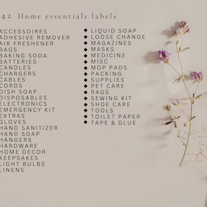 Printable Home Essentials Labels: Organize Your Space Household Labels ...