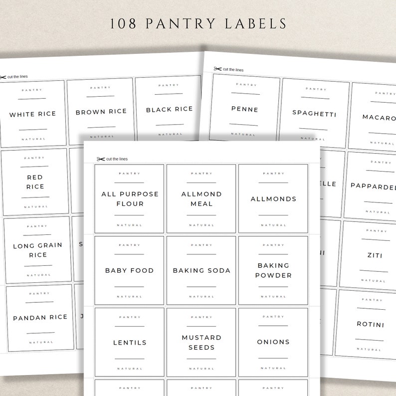 Printable Pantry Labels for an Organized Pantry, Pantry Organization ...