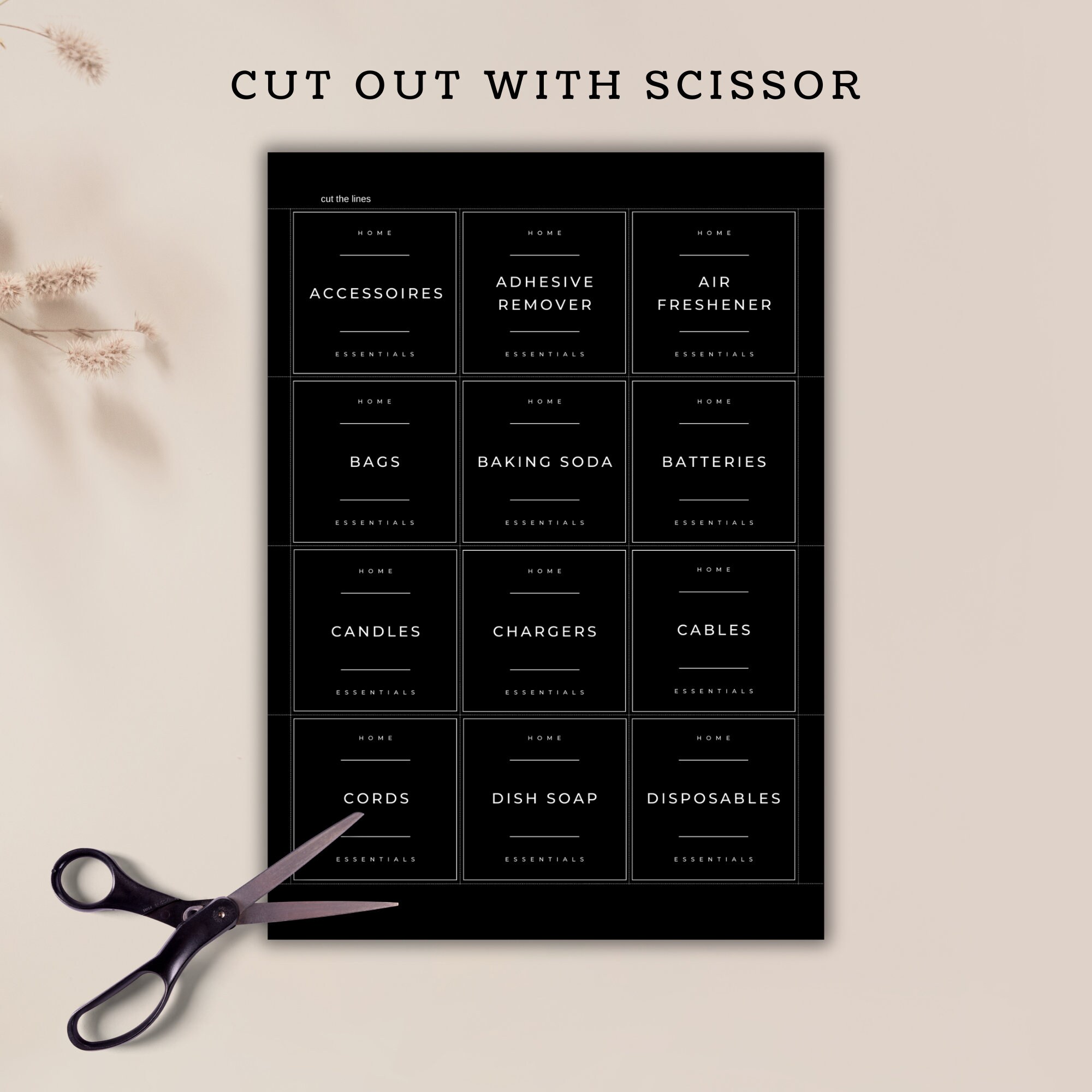 Printable Home Essentials Labels: Organize Your Space Household Labels ...