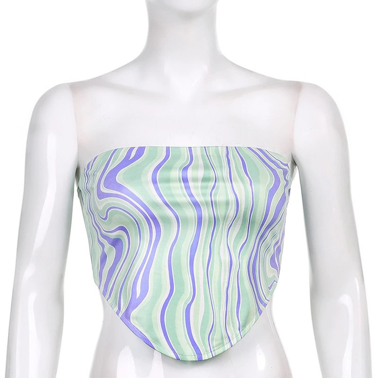 Y2K Contrast Color & Strapless Sexy Backless Boob Tube Top | Etsy