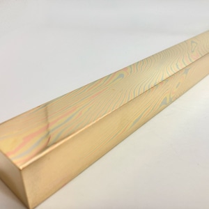Mokume Gane Copper Square Bar: 120mmx10mmx25mm, Twist Pattern, Three ...