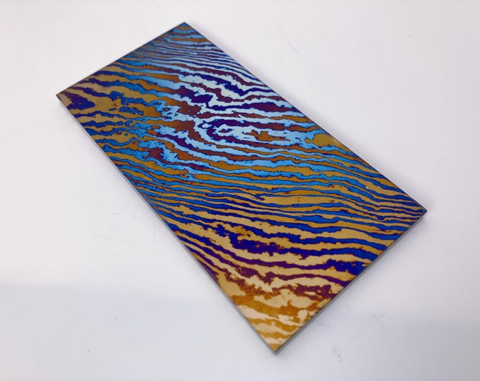 Mokuti Sheet Plate, Damascus Titanium Sheet, Random Pattern, Three ...