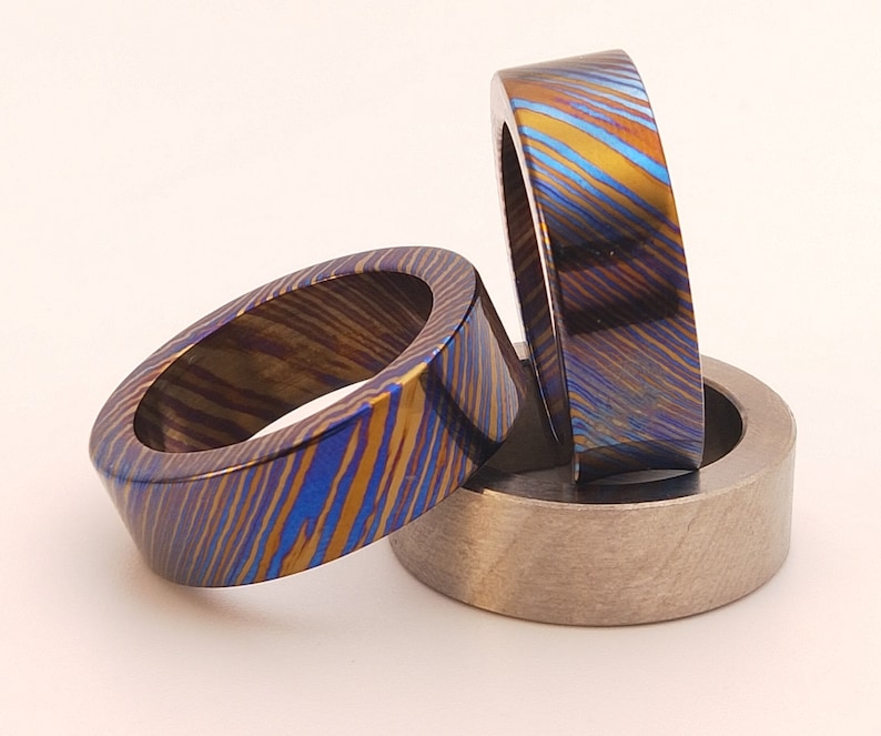 Tri-color Timascus Ring Blanks 514 Size No Minimum Order - Etsy