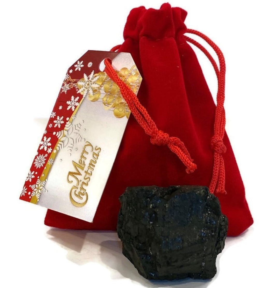 Lump of Coal Christmas Surprise! Velvet Jewelry Bag, Real Coal, and ...
