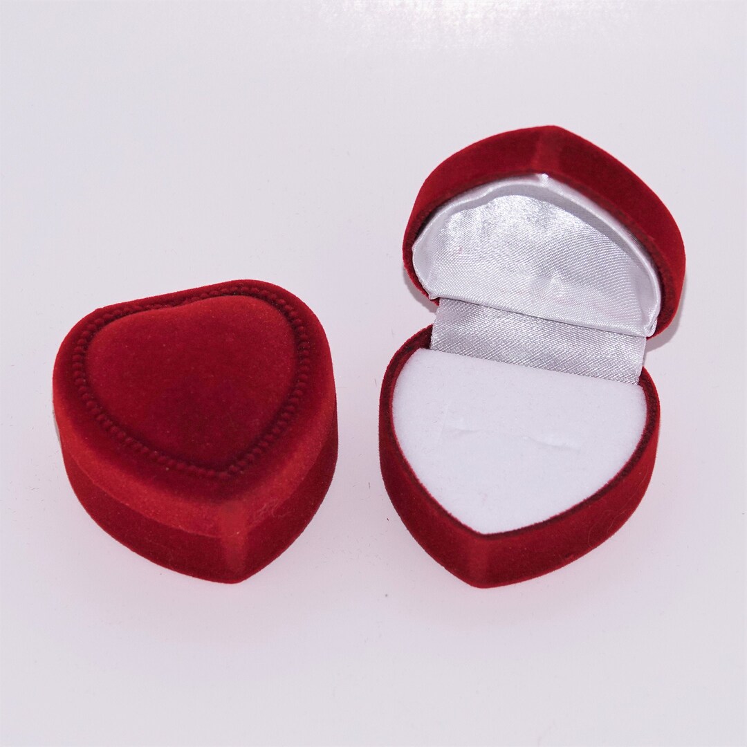 Heart Shaped Velvet Ring Box, for Rings and Earrings, Buy 1 or in Bulk ...