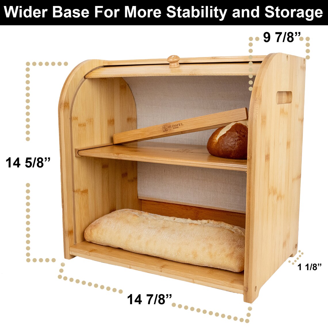 Bamboo Bread Box Bread Box for Kitchen Counter Top Bread - Etsy