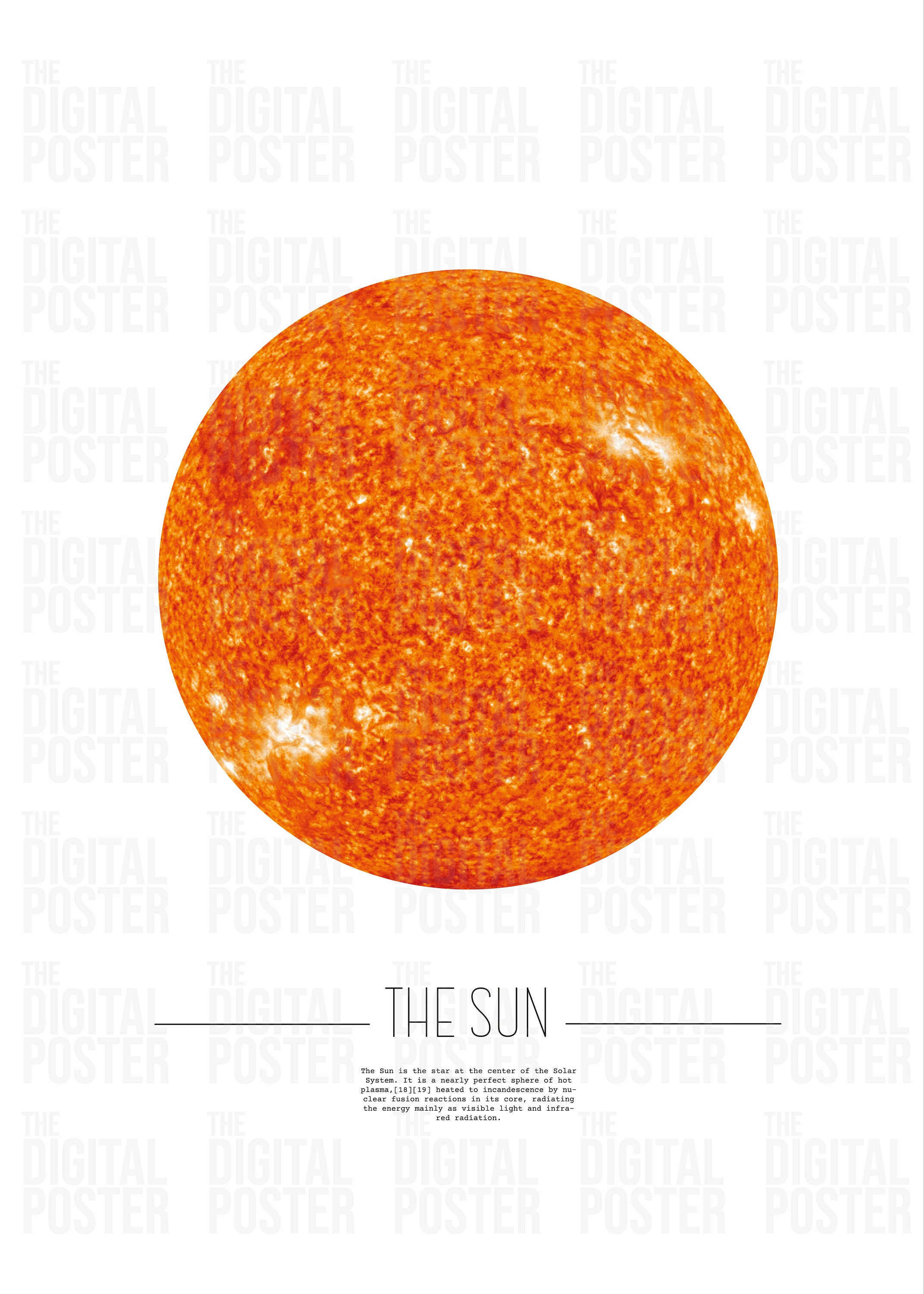 Sun Poster Modern Home Wall Art Sun Wall Art Modern Space | Etsy