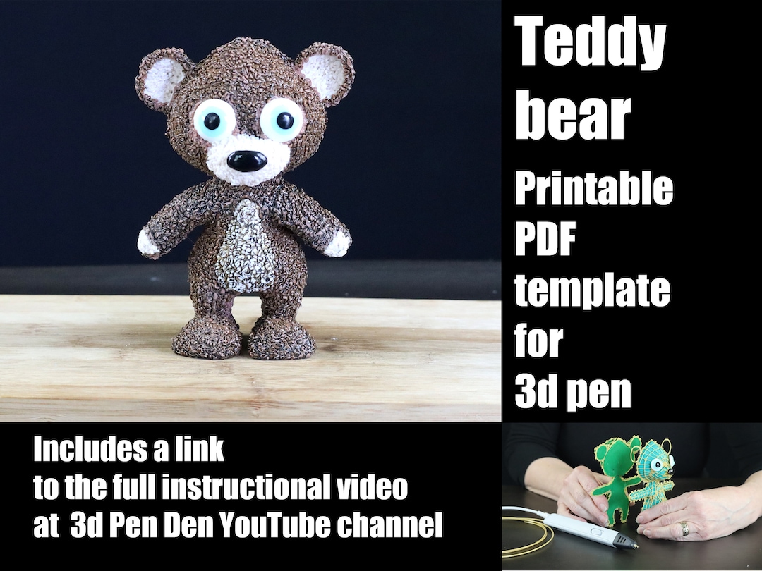 Teddy Bear - Printable PDF Template for 3d Pen - Etsy