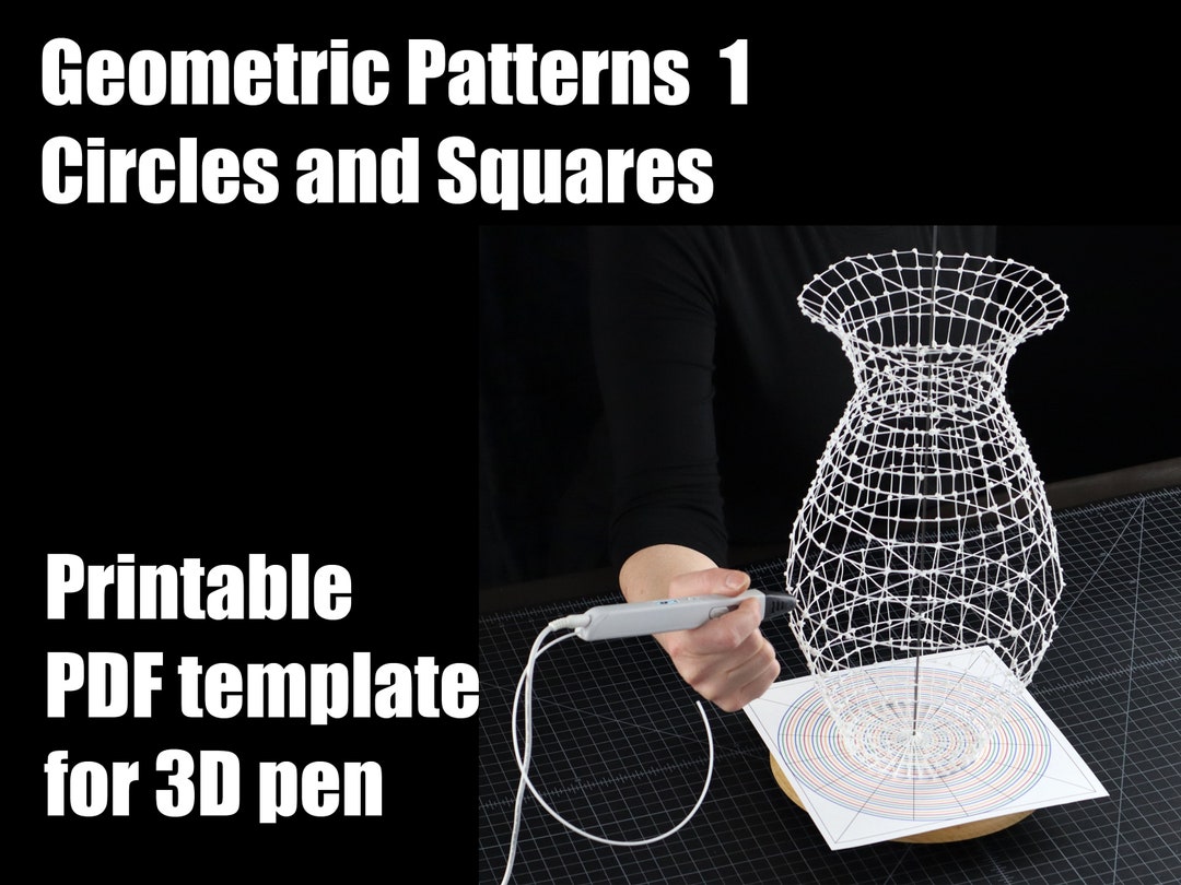 Geometric 3D Pen Templates (printable) Set 1 - Circles and Squares - Etsy