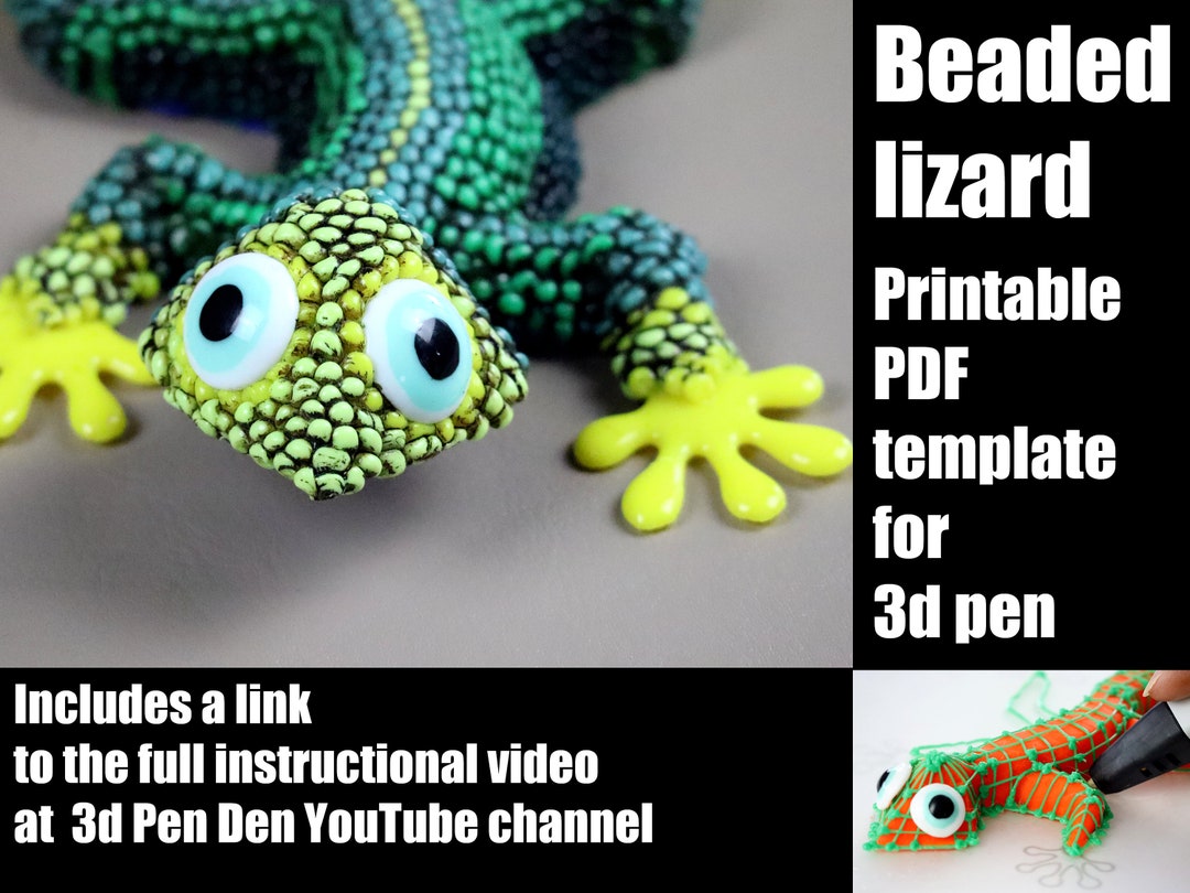 Beaded Lizard - Printable PDF Template for 3d Pen - Etsy