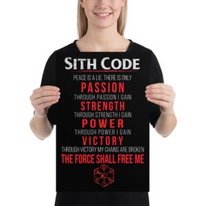 Sith Code Poster | Star Wars Inspired Wall Art | 12"x18" | Sith Empire ...