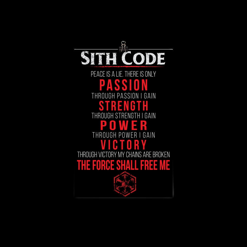 Star Wars Sith Code Poster 12x18 Star Wars Sith Sith Code Sith Empire ...