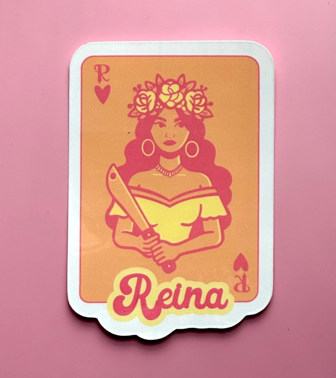 Reina Playing Card Latina Machete Sticker - Etsy