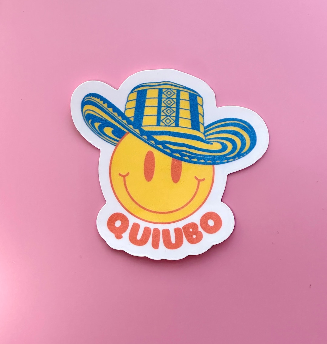 Quiubo Colombian Smiley Sombrero Vueltiao Sticker - Etsy