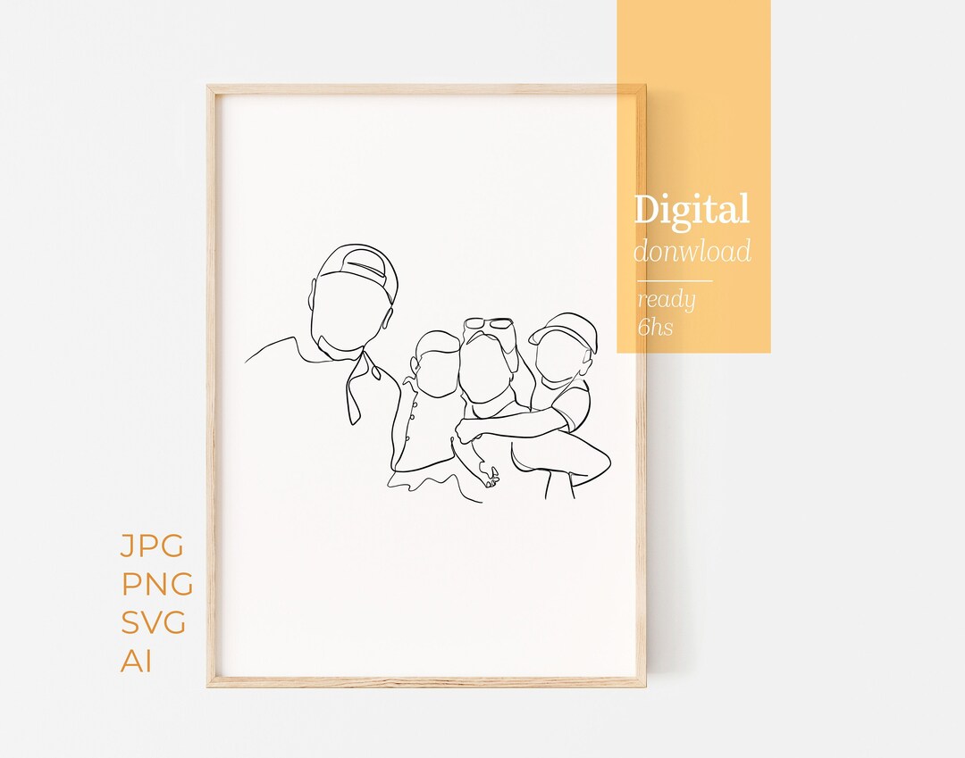 Custom Line Drawing, DIGITAL ART PRINT, Art Commission, Custom Couple ...