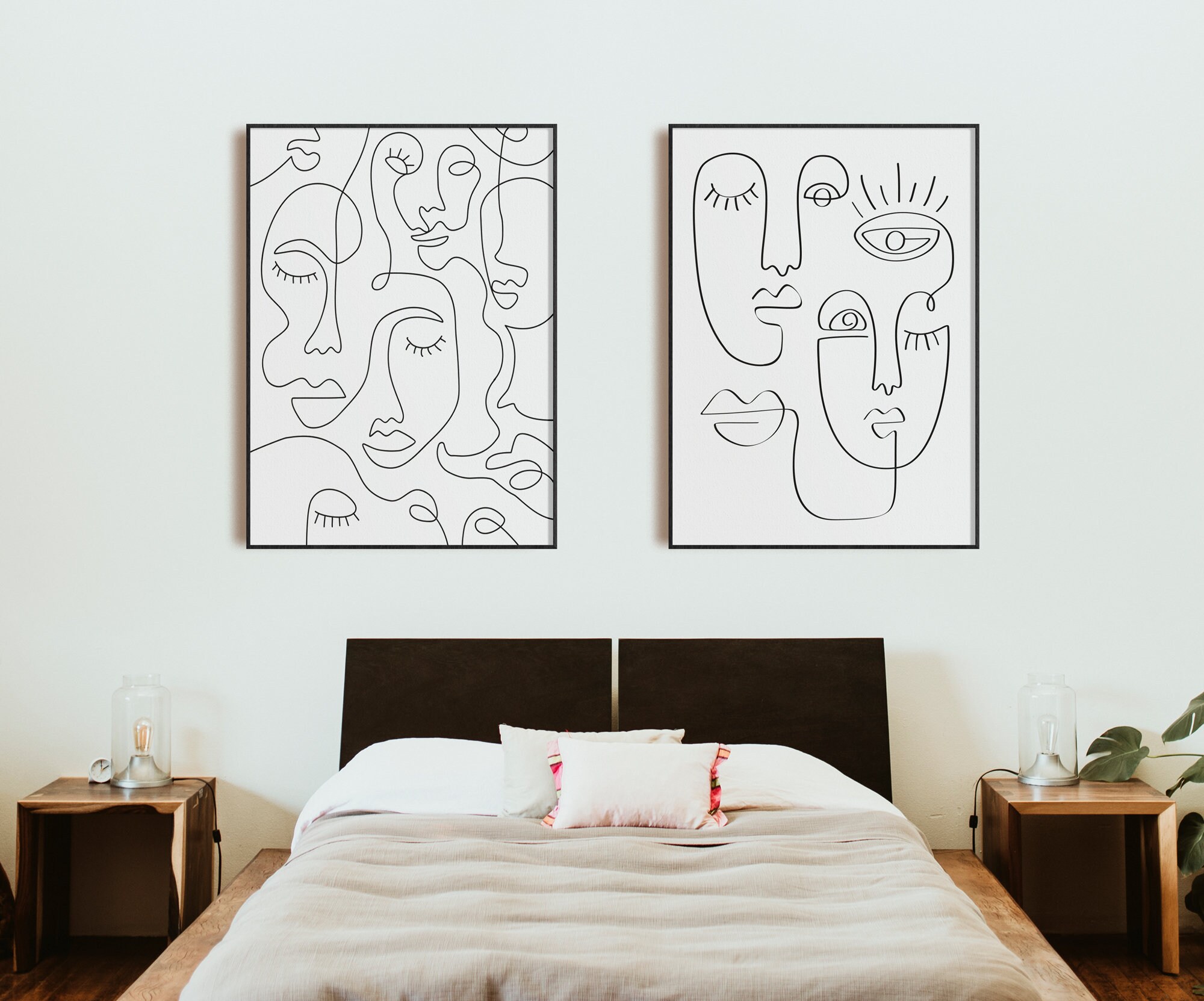 One Line Art Print, DIGITAL DOWNLOAD, Single Line Drawing, Printable ...