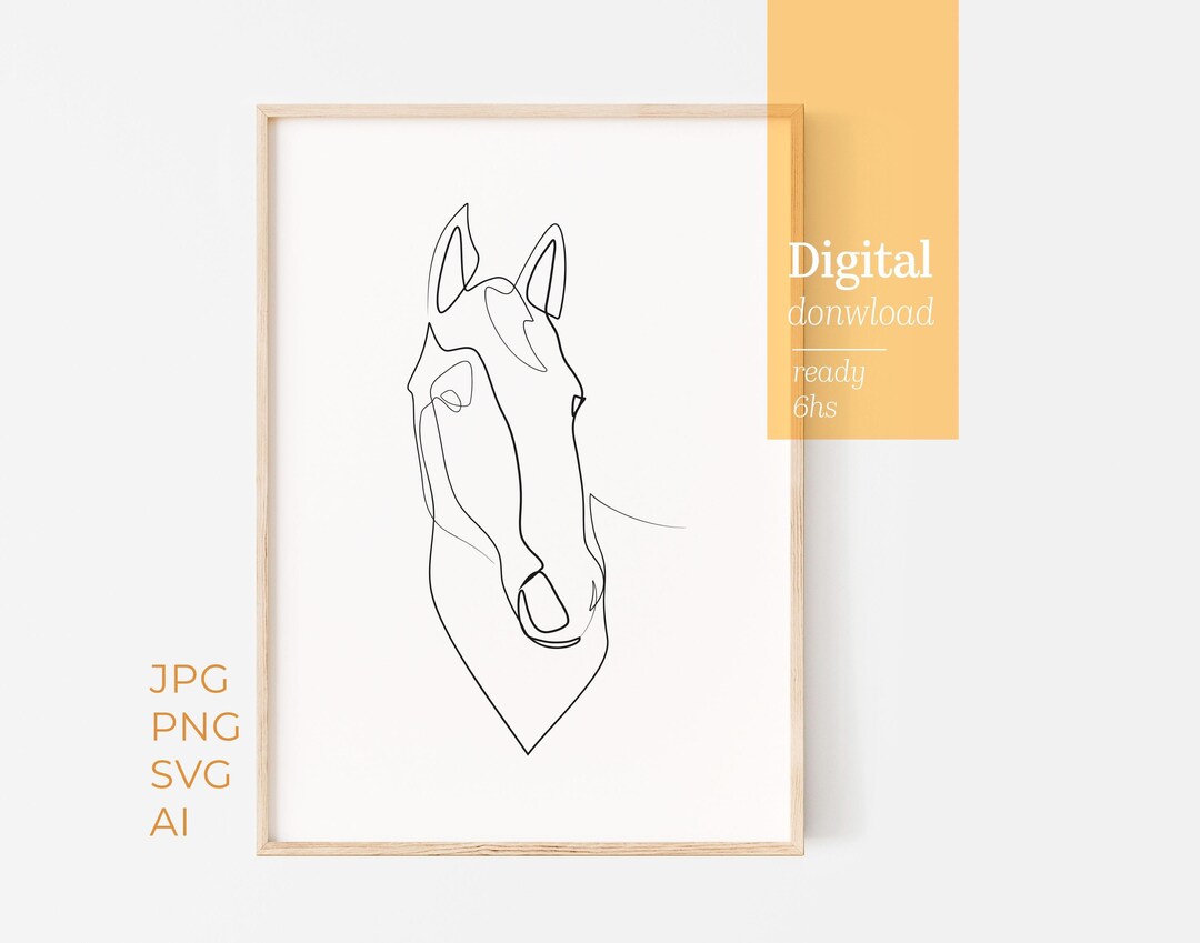 Horse Silhouette, Custom Line Art, Single Line Drawing, Custom Horse ...