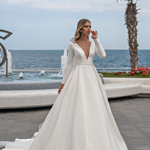 V Back Wedding Dress - Etsy