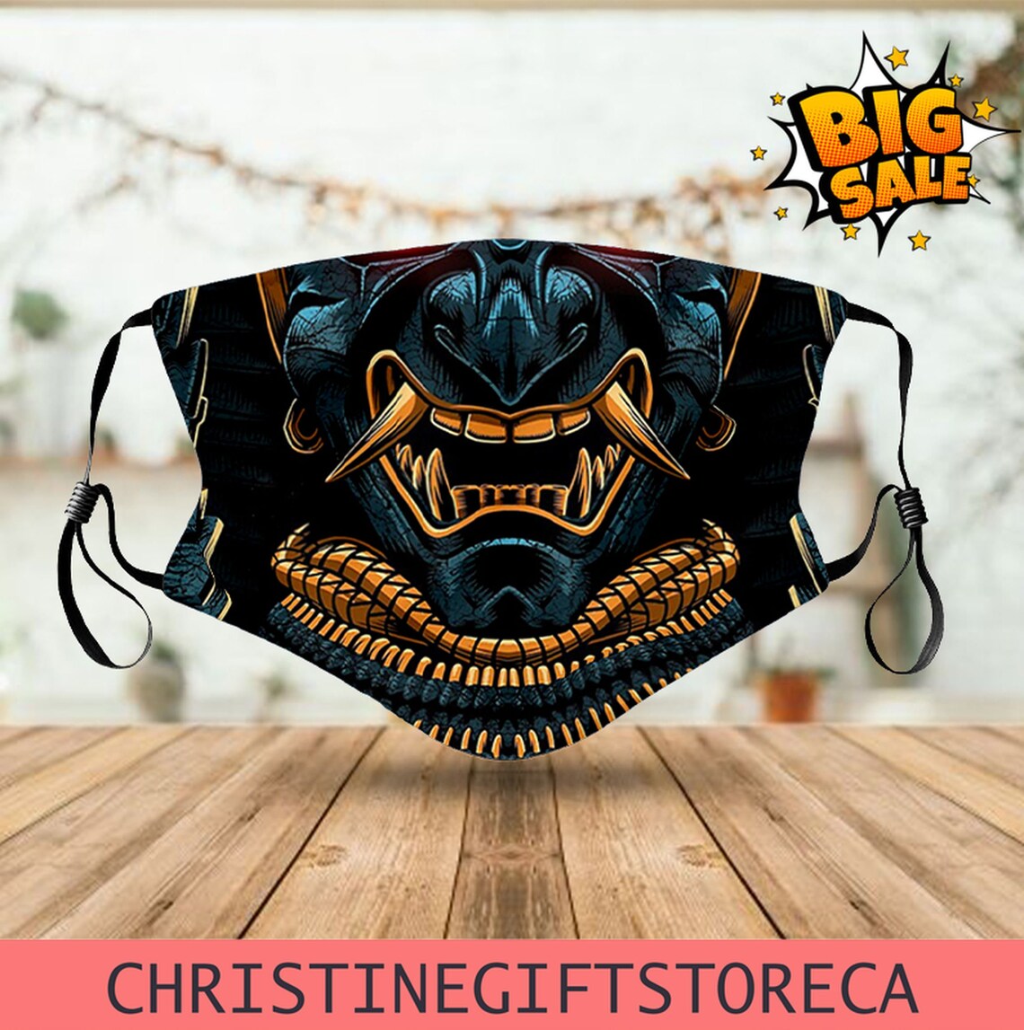 Awesome Samurai Gold Mask Design Masks Face Mask Made in | Etsy