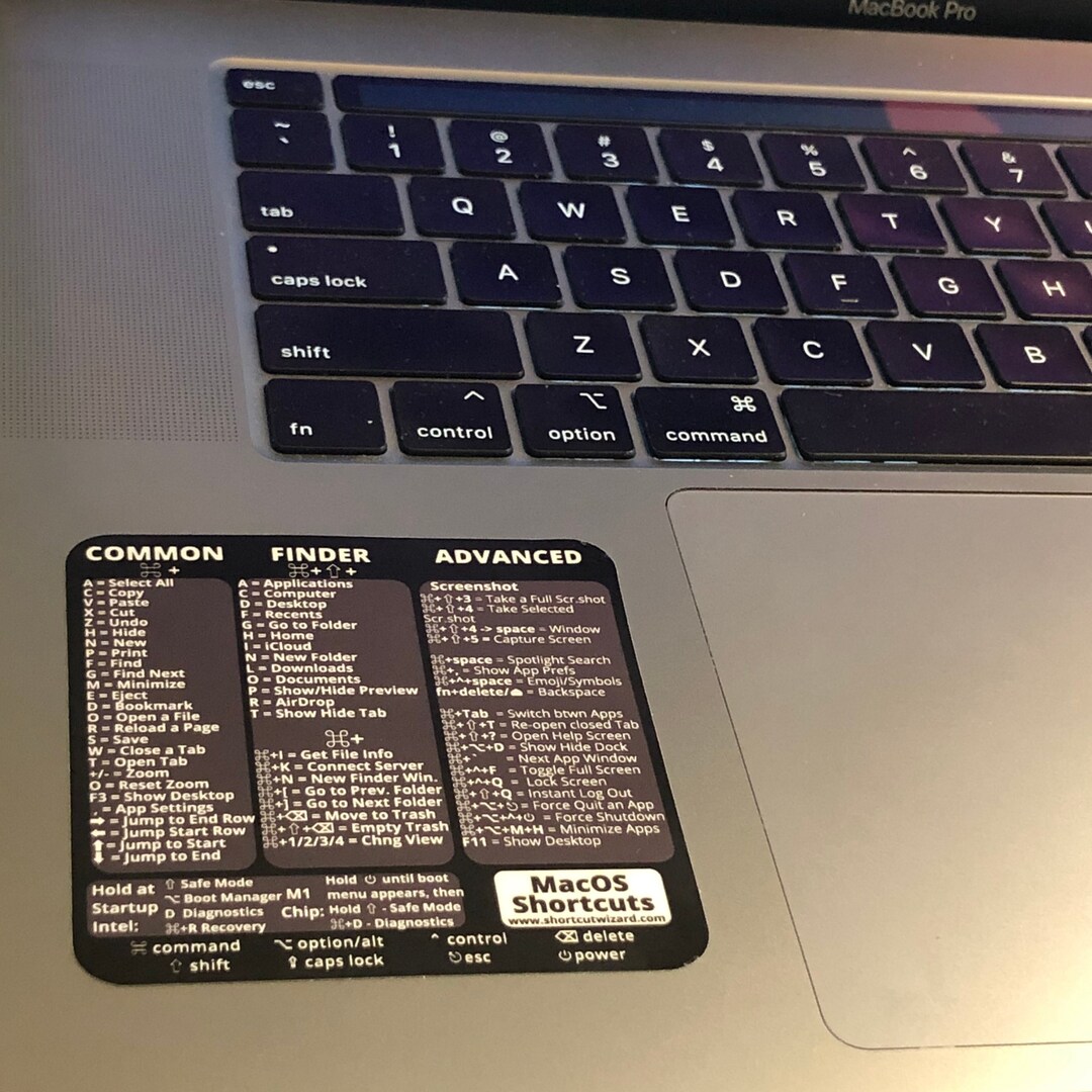 Premium Mac OS Shortcut Decal Sticker Cheat Sheet – Most Used Keyboard ...