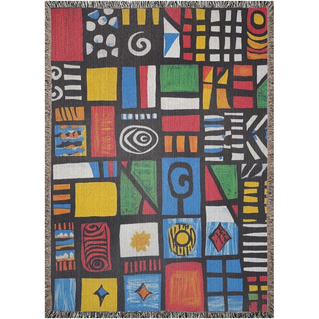 Ashanti African Pattern Woven Throw Blanket - Unique Design - %100 ...