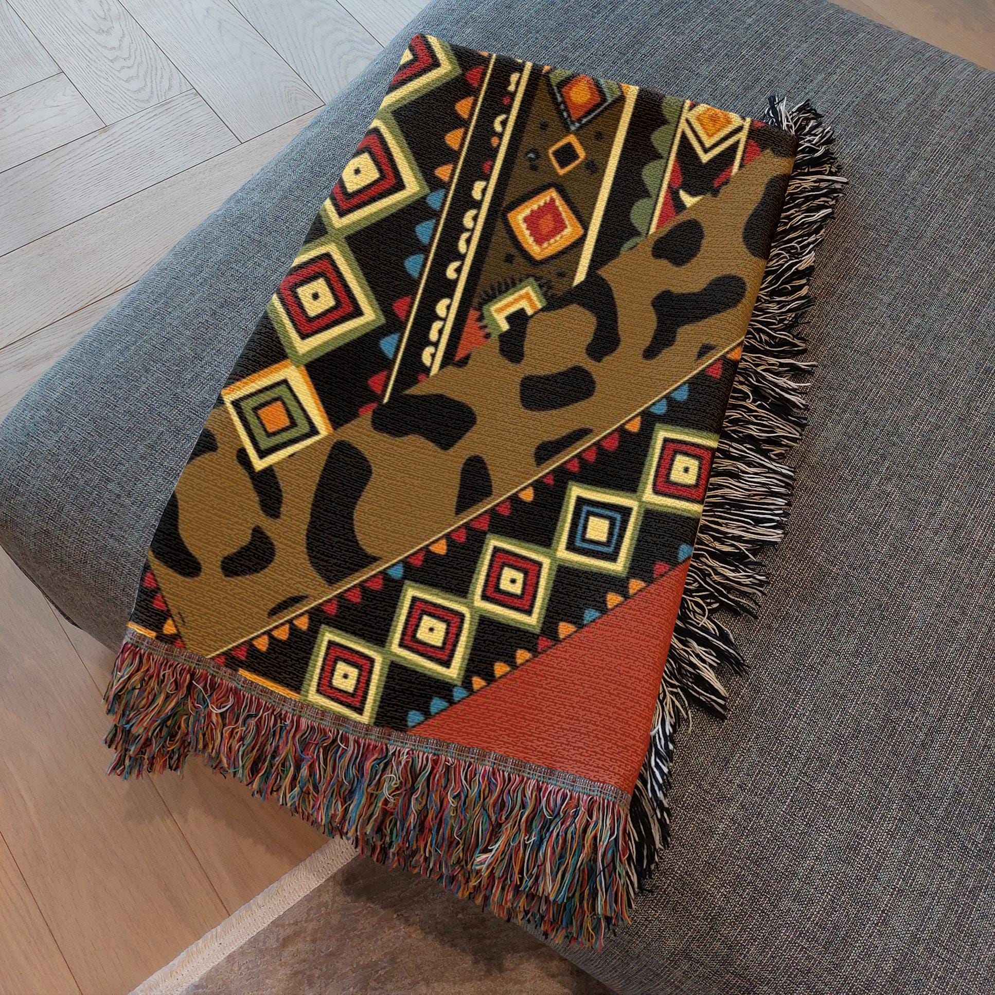 Zulu Tribe - South African Pattern Throw Blanket Tapestry - Soft Touch ...