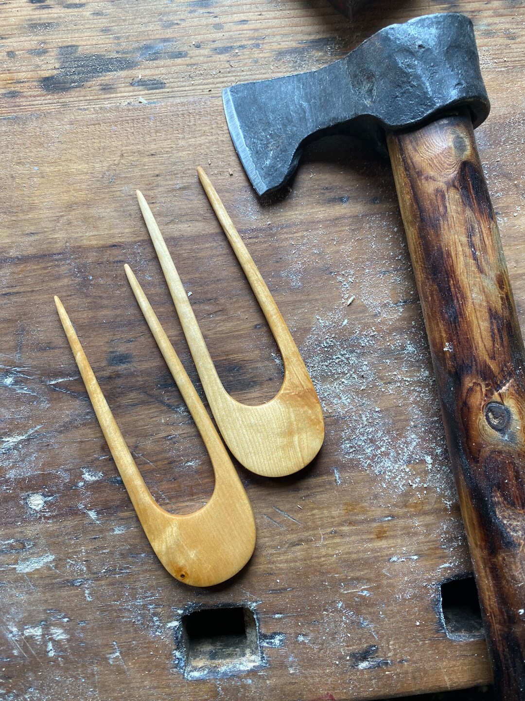 Zero Waste Hand Carved Wood Hair Pick. Sustainable and Eco Friendly ...