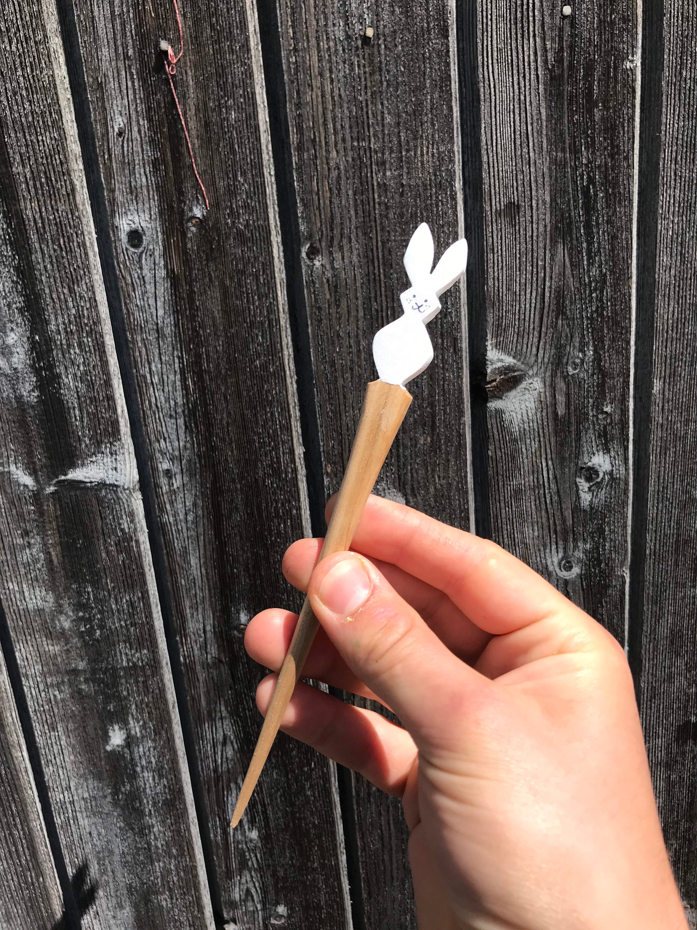 Bunny Hair Sticks. Wooden Rabbit Hair Pins Made From Birch - Etsy