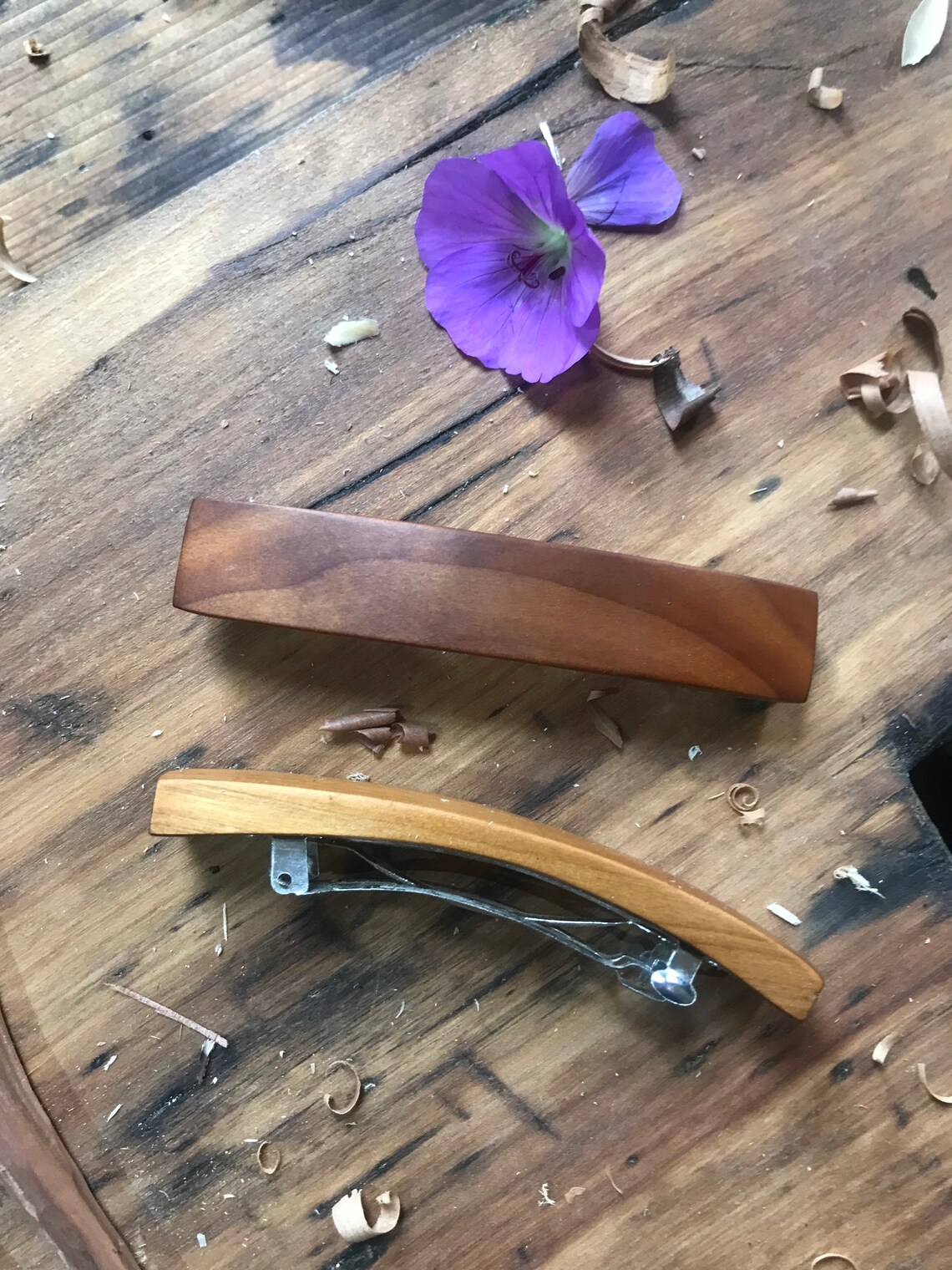 Reclaimed Thermo Wood Hair Clips. French Barrette Hair Claws. - Etsy