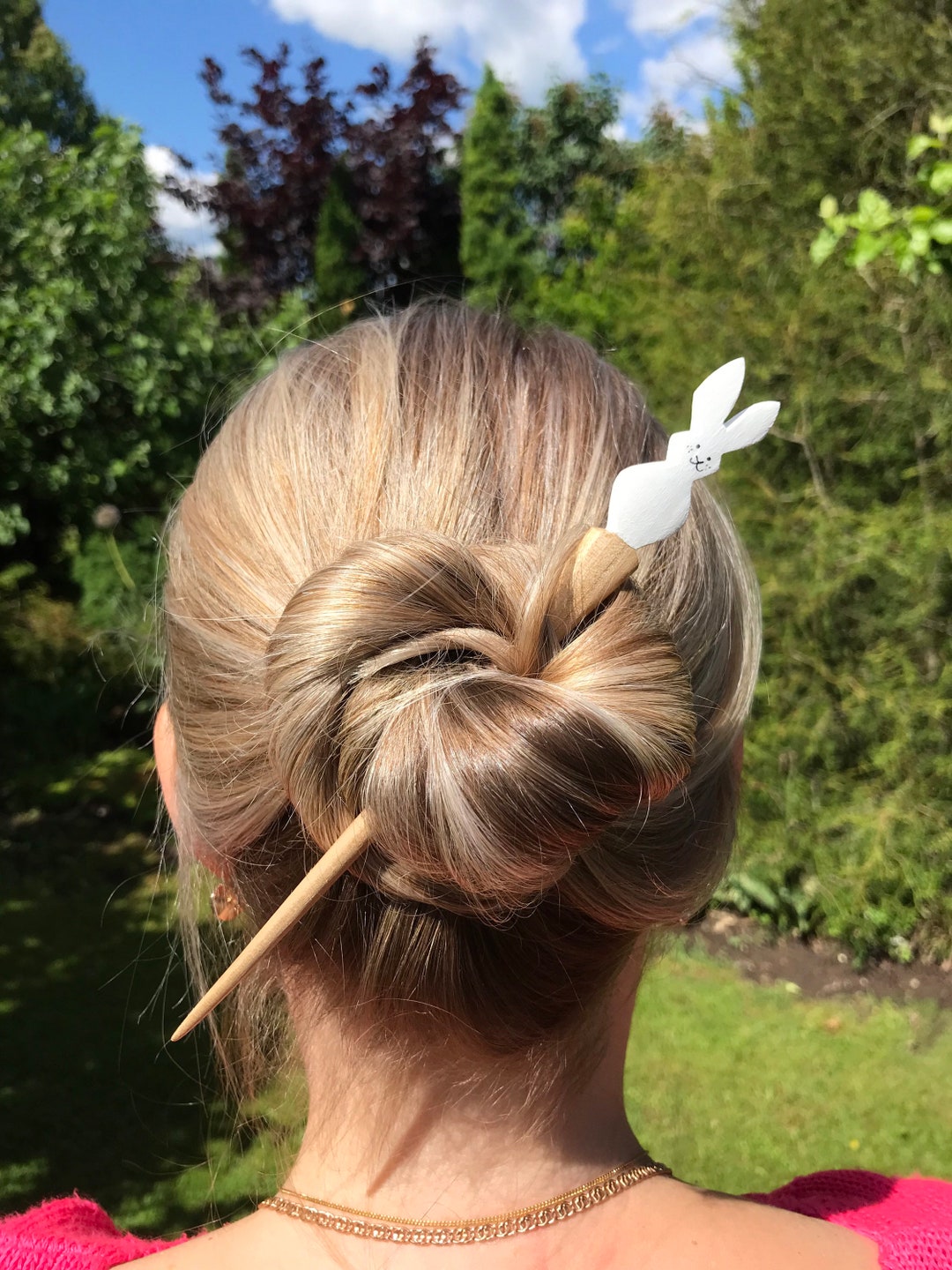 Bunny Hair Sticks. Wooden Rabbit Hair Pins Made From Birch Wood. - Etsy