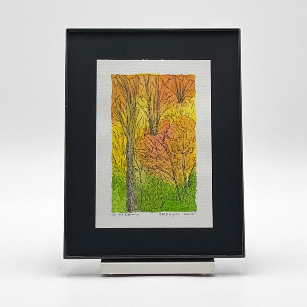 Autumn Tree Wall Art - Hand Painted Original Watercolor Art - Woodland ...