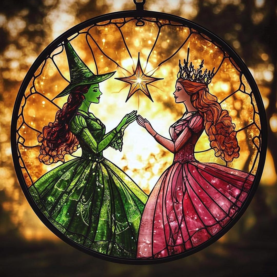 Wicked Musical Suncatcher: Elphaba and Glinda Besties Window Hanging - Etsy